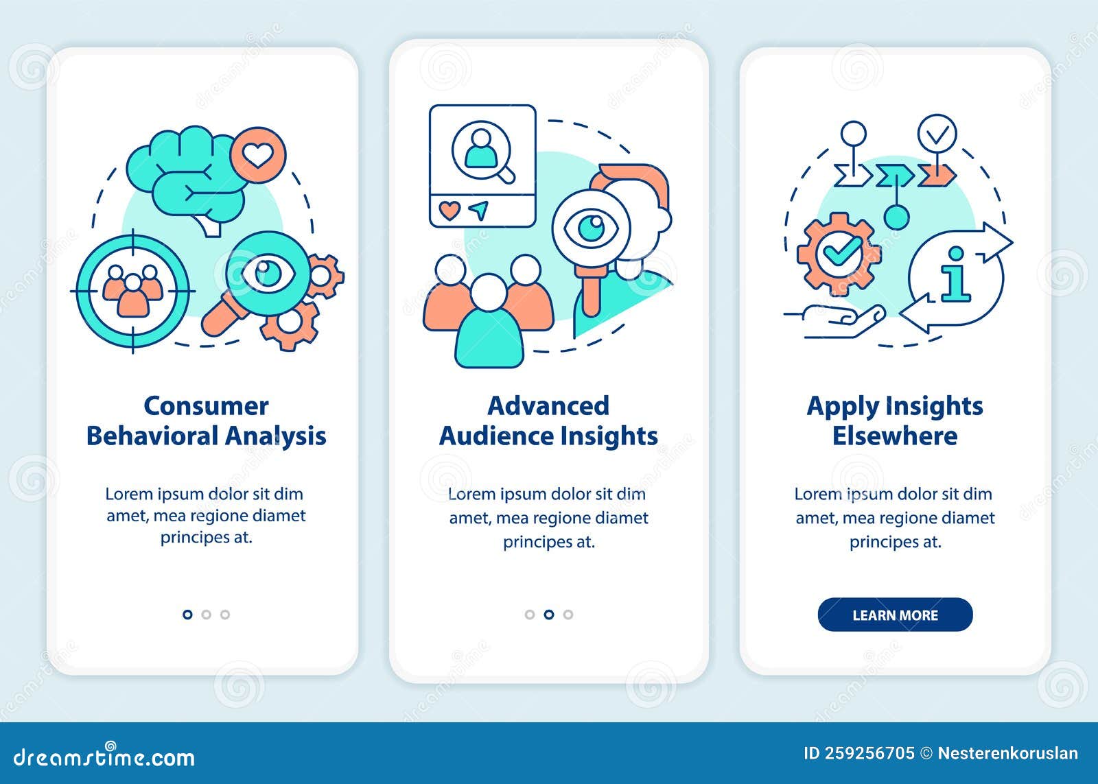 Understand Consumer Behavior Onboarding Mobile App Screen Stock Vector ...