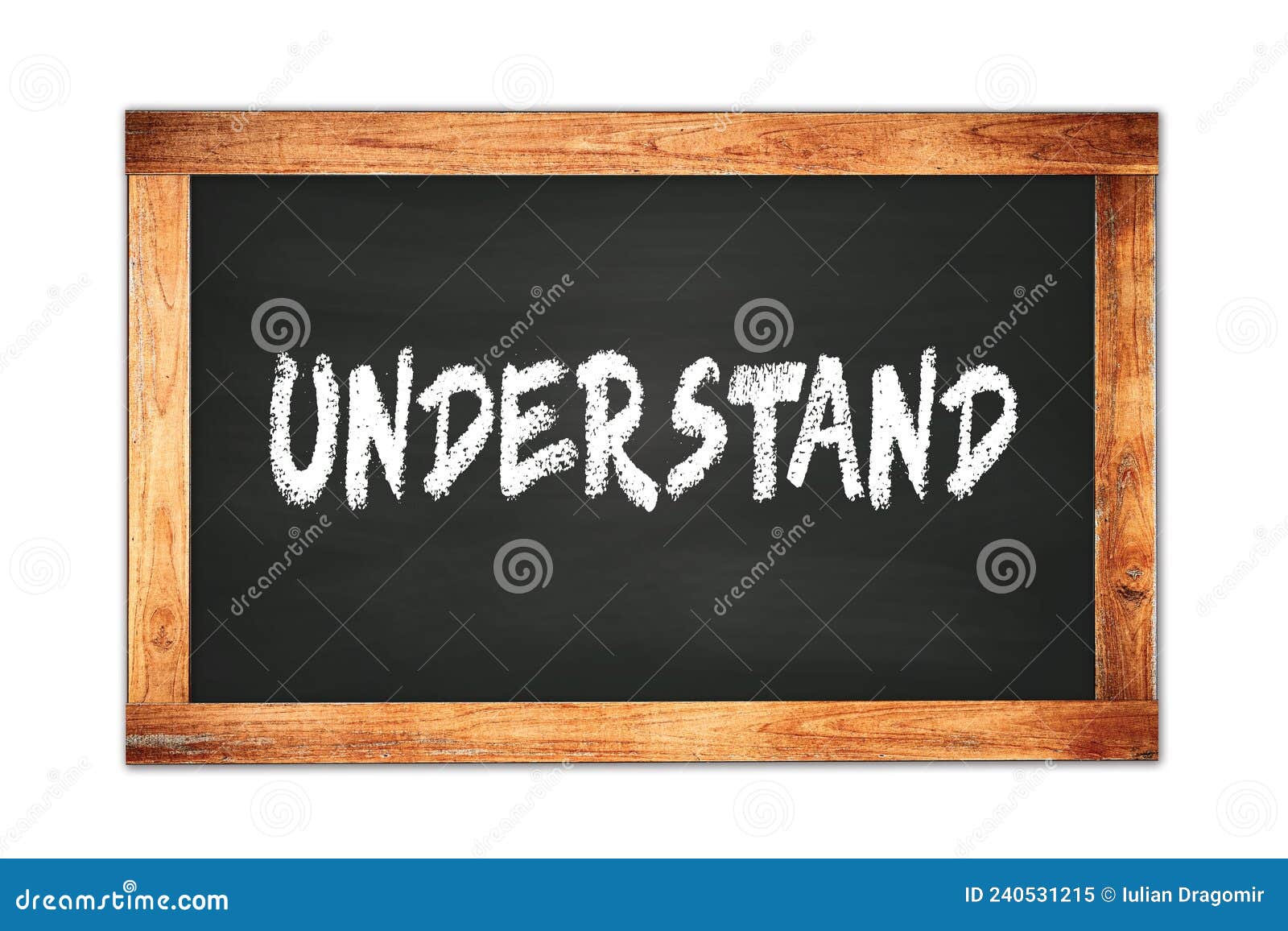 UNDERSTAND Text Written on Wooden Frame School Blackboard Stock Image ...