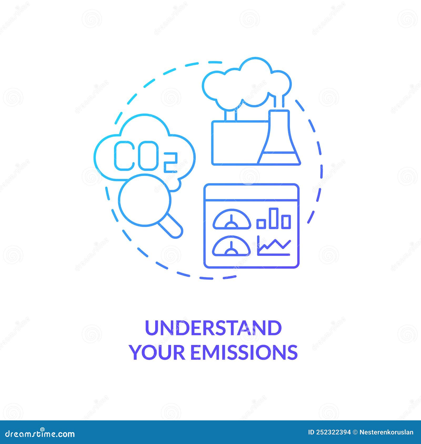 Understand Your Emissions Blue Gradient Concept Icon Vector ... Understand Your Emissions Blue Gradient Concept Icon Vector ...