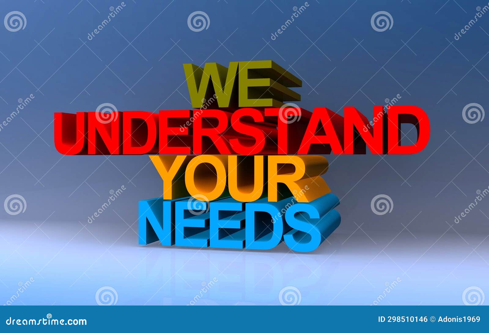 We Understand Your Needs on Blue Stock Illustration - Illustration of ...