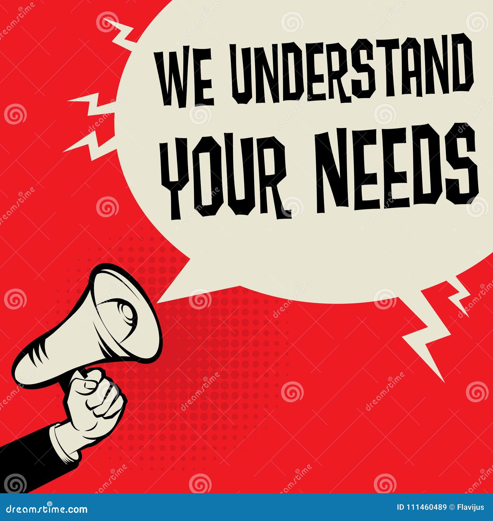 We Understand Your Needs stock vector. Illustration of care - 111460489