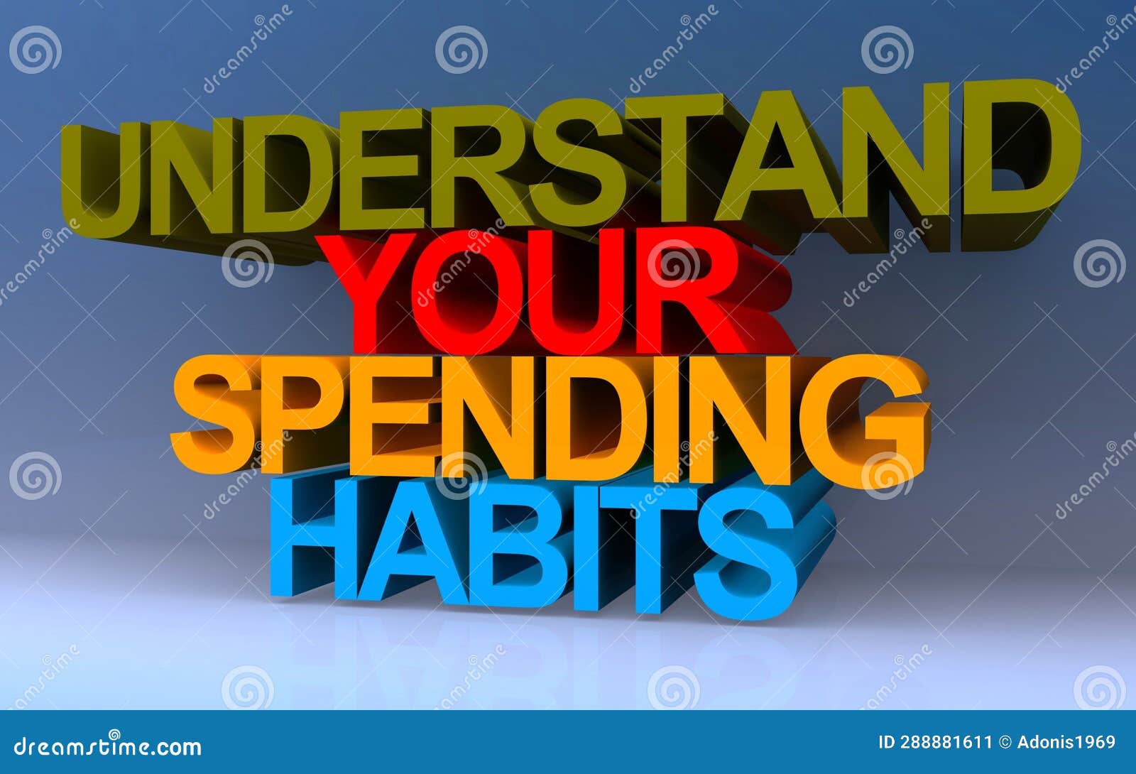 Understand Your Spending Habits on Blue Stock Illustration ... Understand Your Spending Habits on Blue Stock Illustration ...