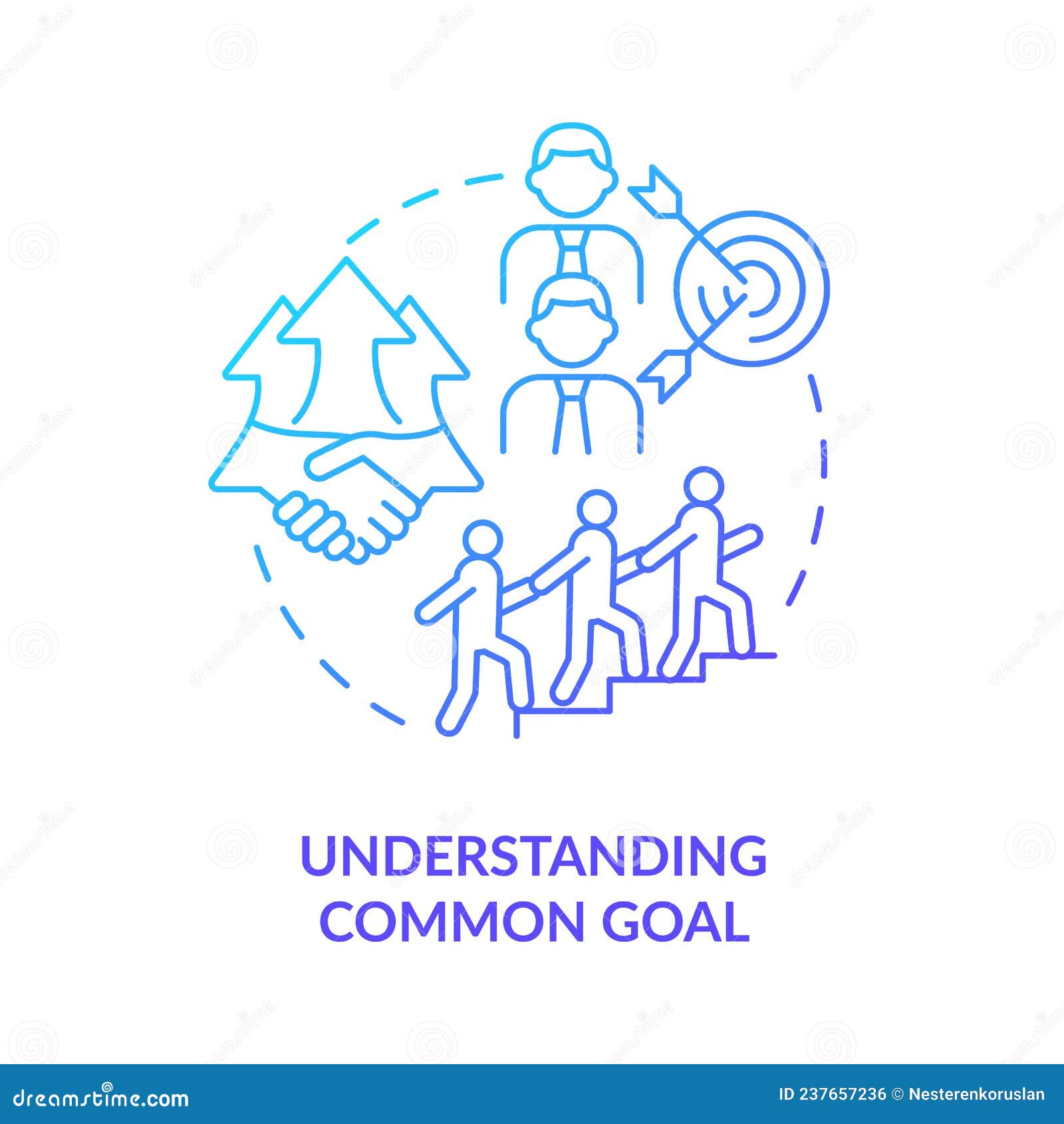 Understanding Common Goals Blue Gradient Concept Icon Stock Vector ...