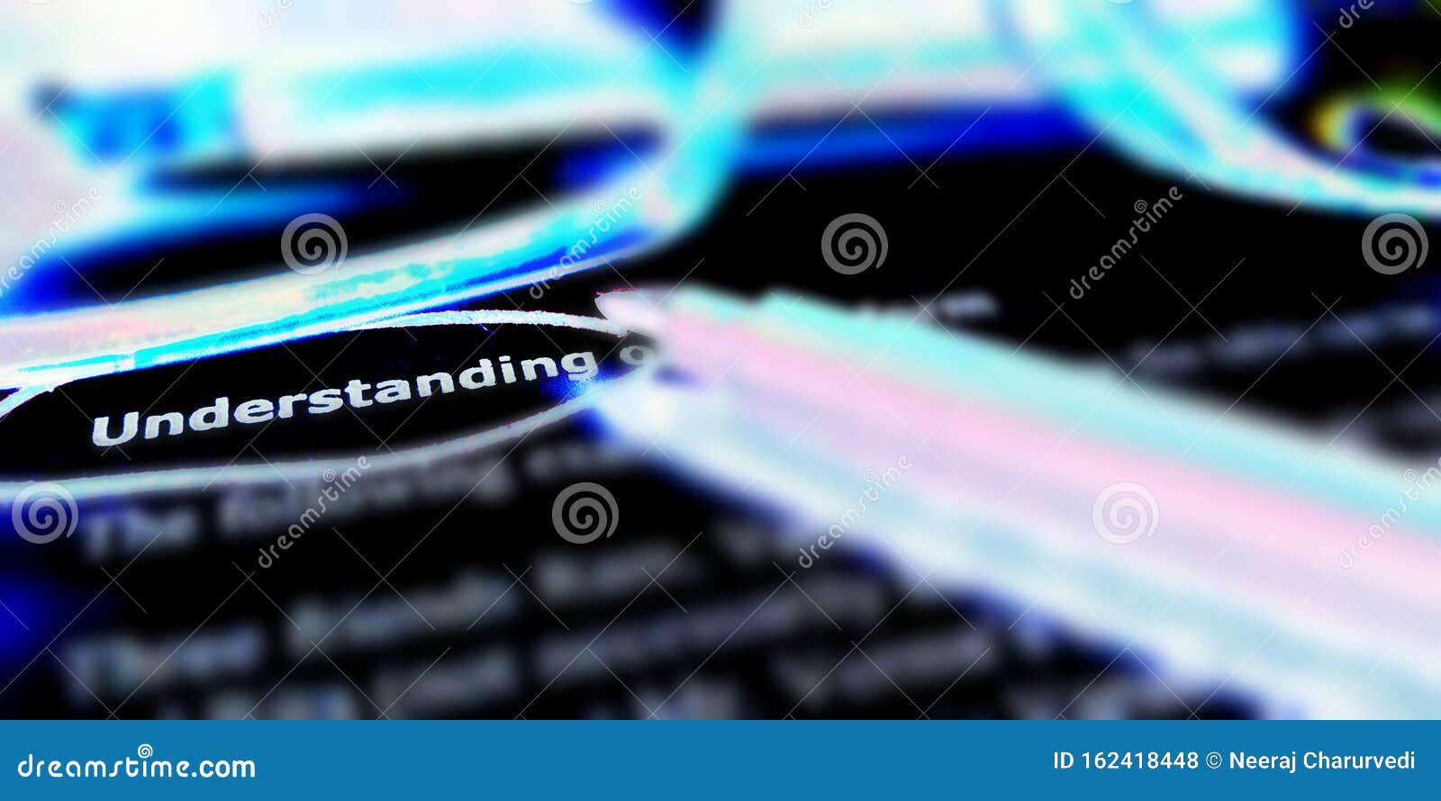 Understanding Text Highlighted on Illustrations Image with Blue Black ...