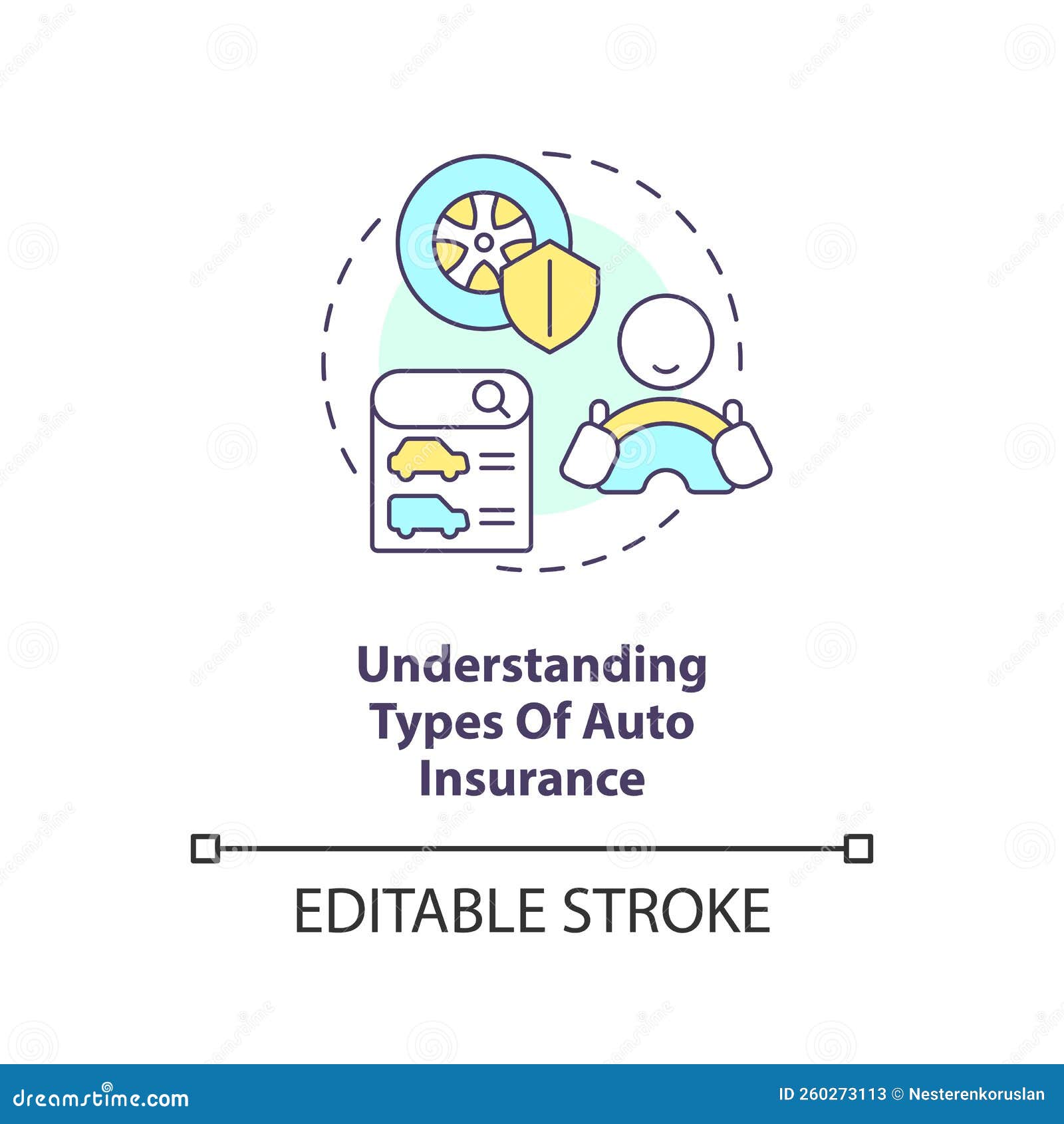 Understanding Types of Auto Insurance Concept Icon Stock Vector ...