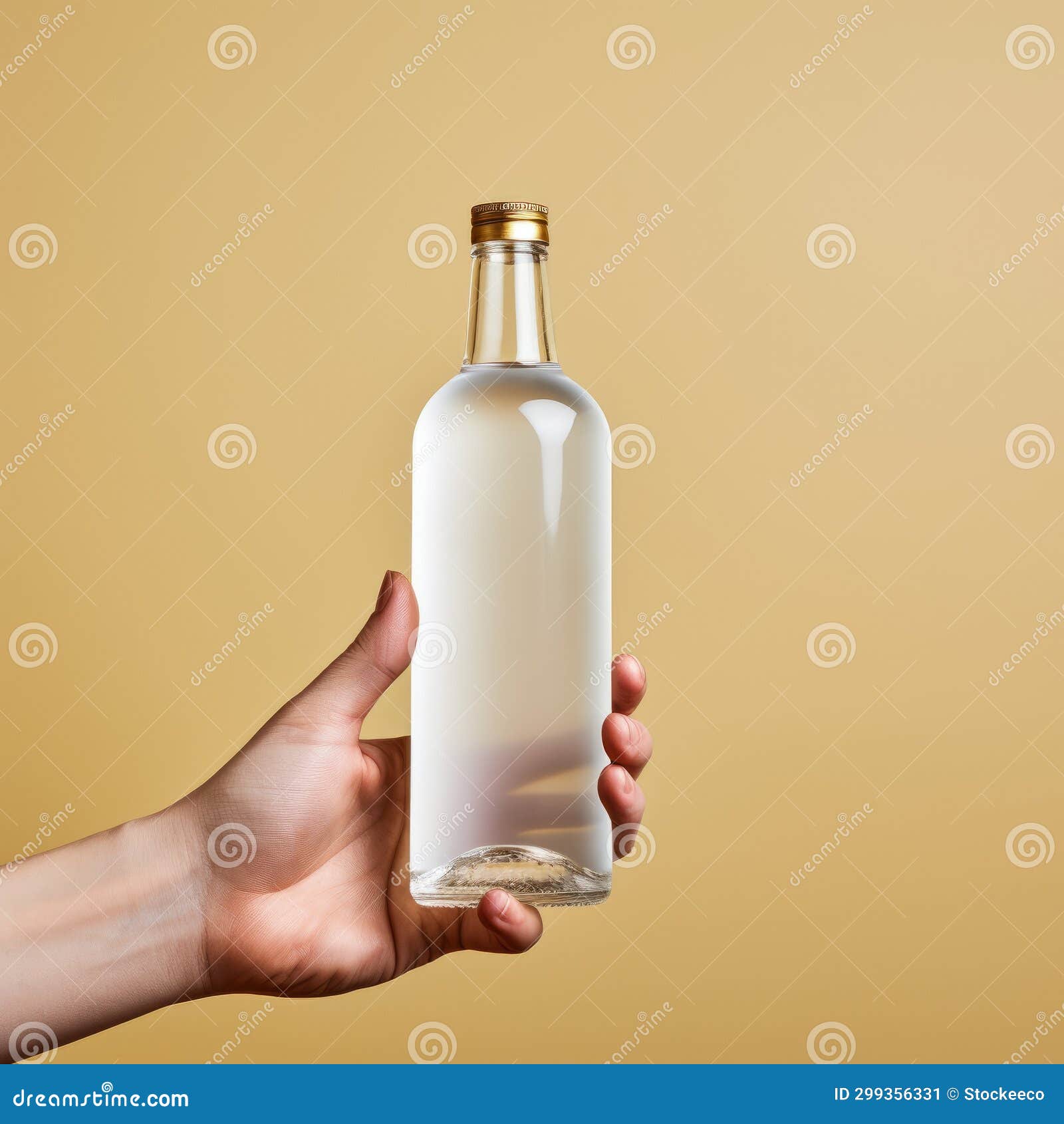 Understated Simplicity: a Captivating Image of Clear Vodka on a Yellow ...