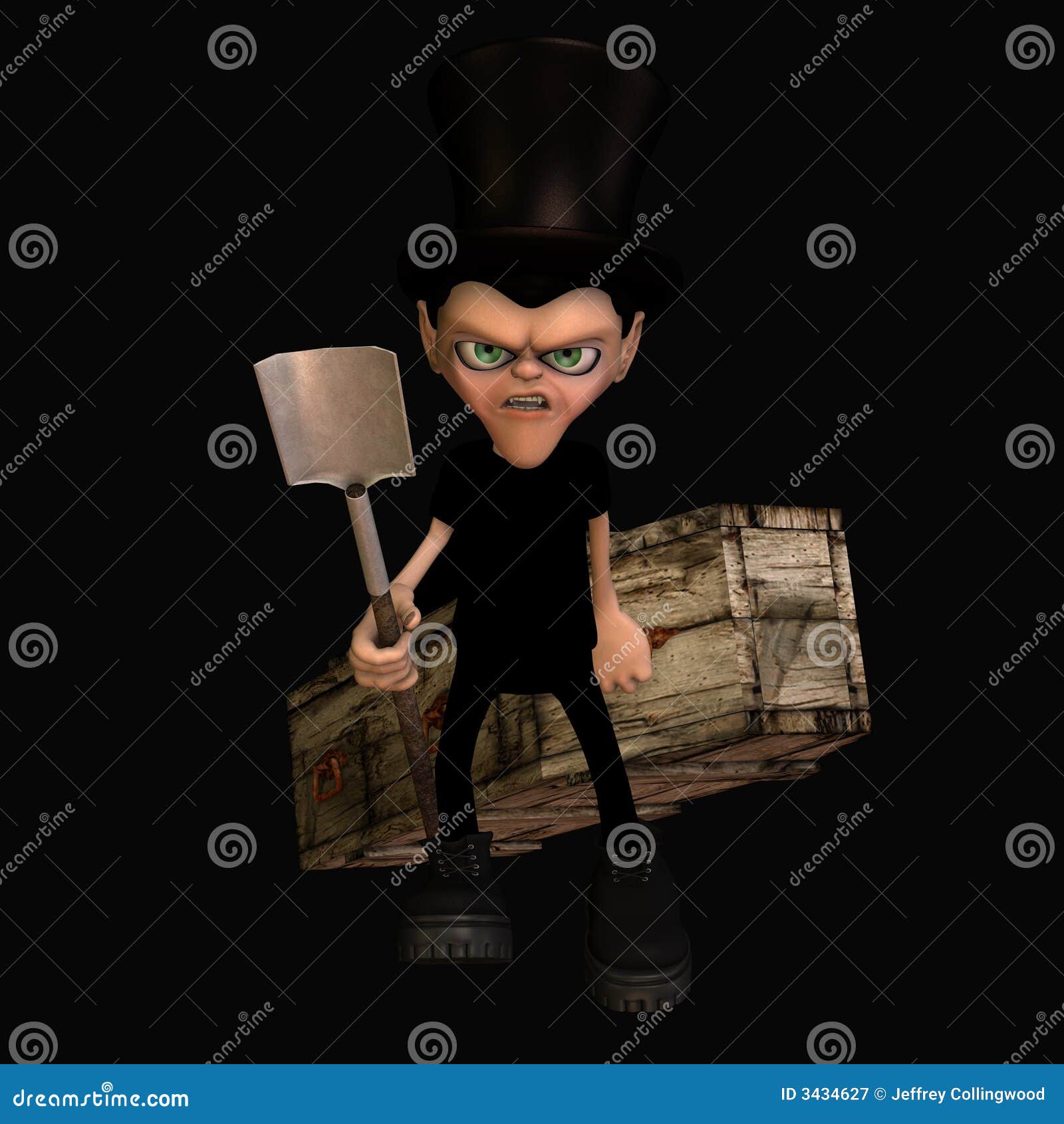 Undertaker With Coffin Cartoon Illustration | CartoonDealer.com #42783751