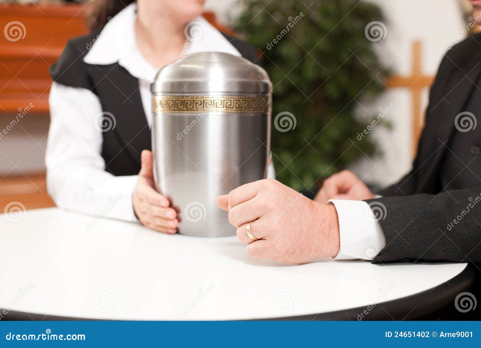 Undertaker is Advising a Client for the Funeral Stock Photo - Image of ...
