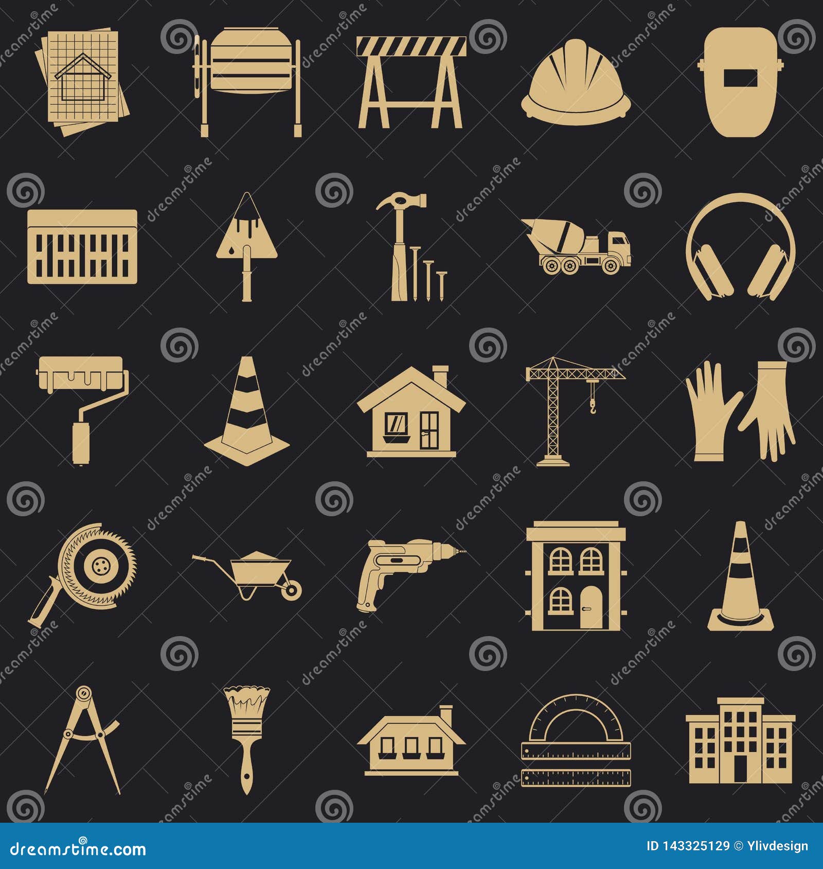 Undertaking Icons Set, Simple Style Stock Vector - Illustration of ...