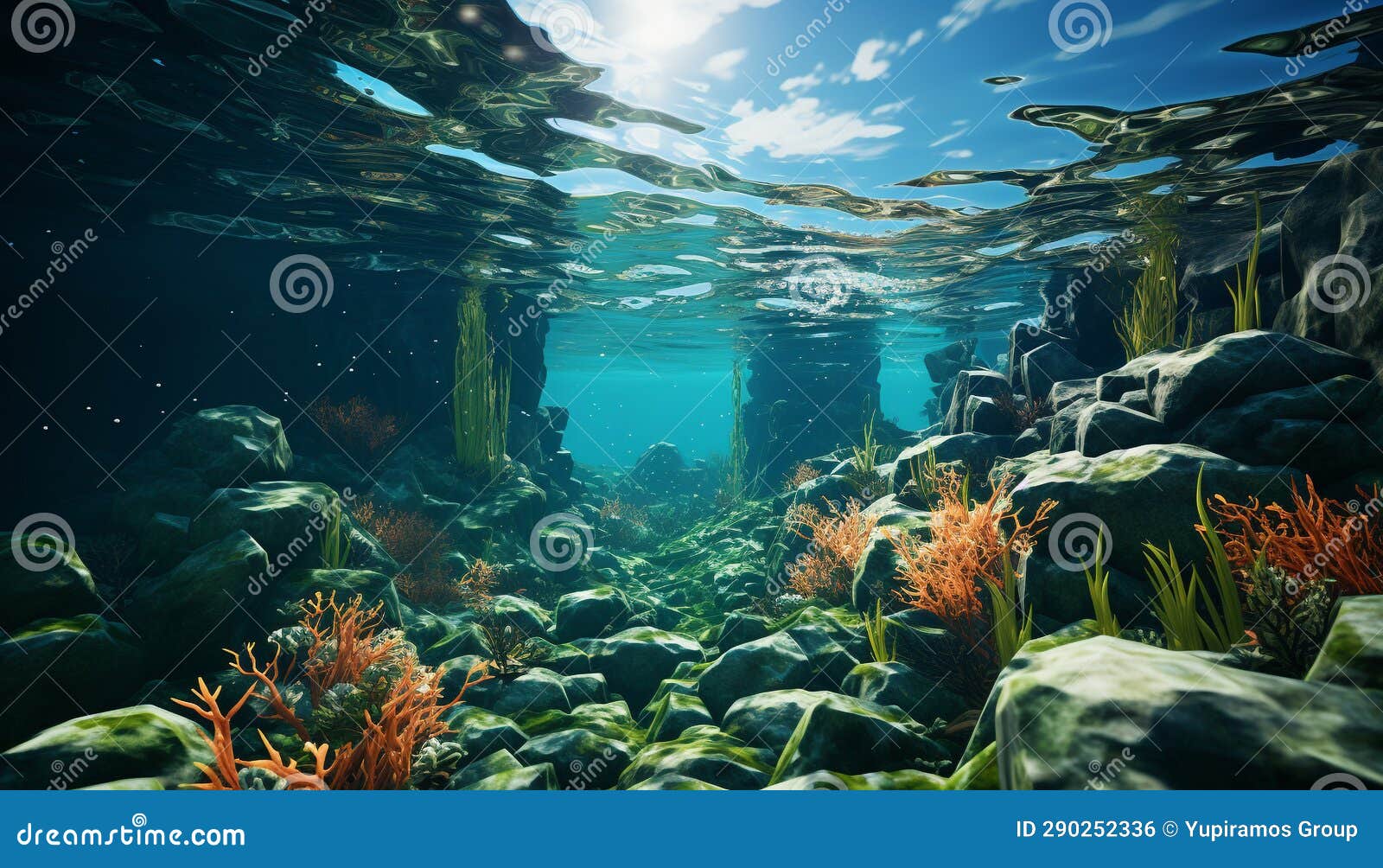 Underwater Adventure Swimming Below Multi Colored Reef, Exploring ... Underwater Adventure Swimming Below Multi Colored Reef, Exploring ...