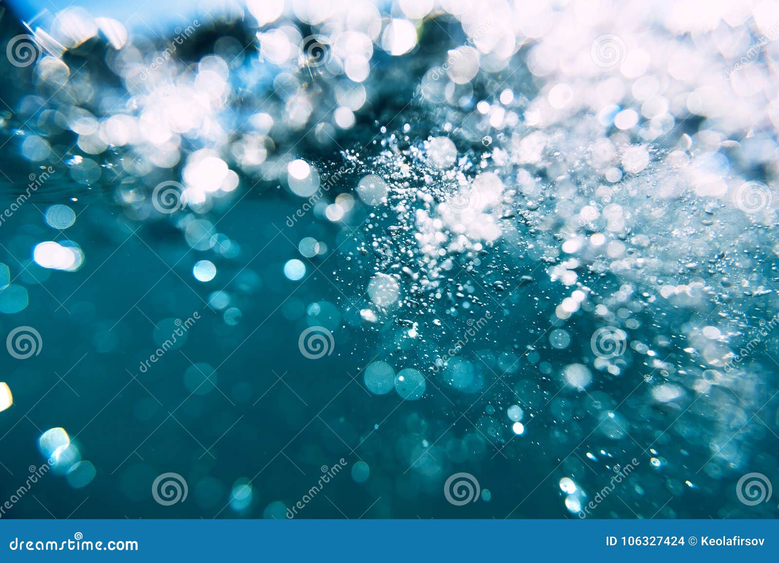 Underwater Air Bubbles And Wave In Sea. Water Texture Stock Photography ...