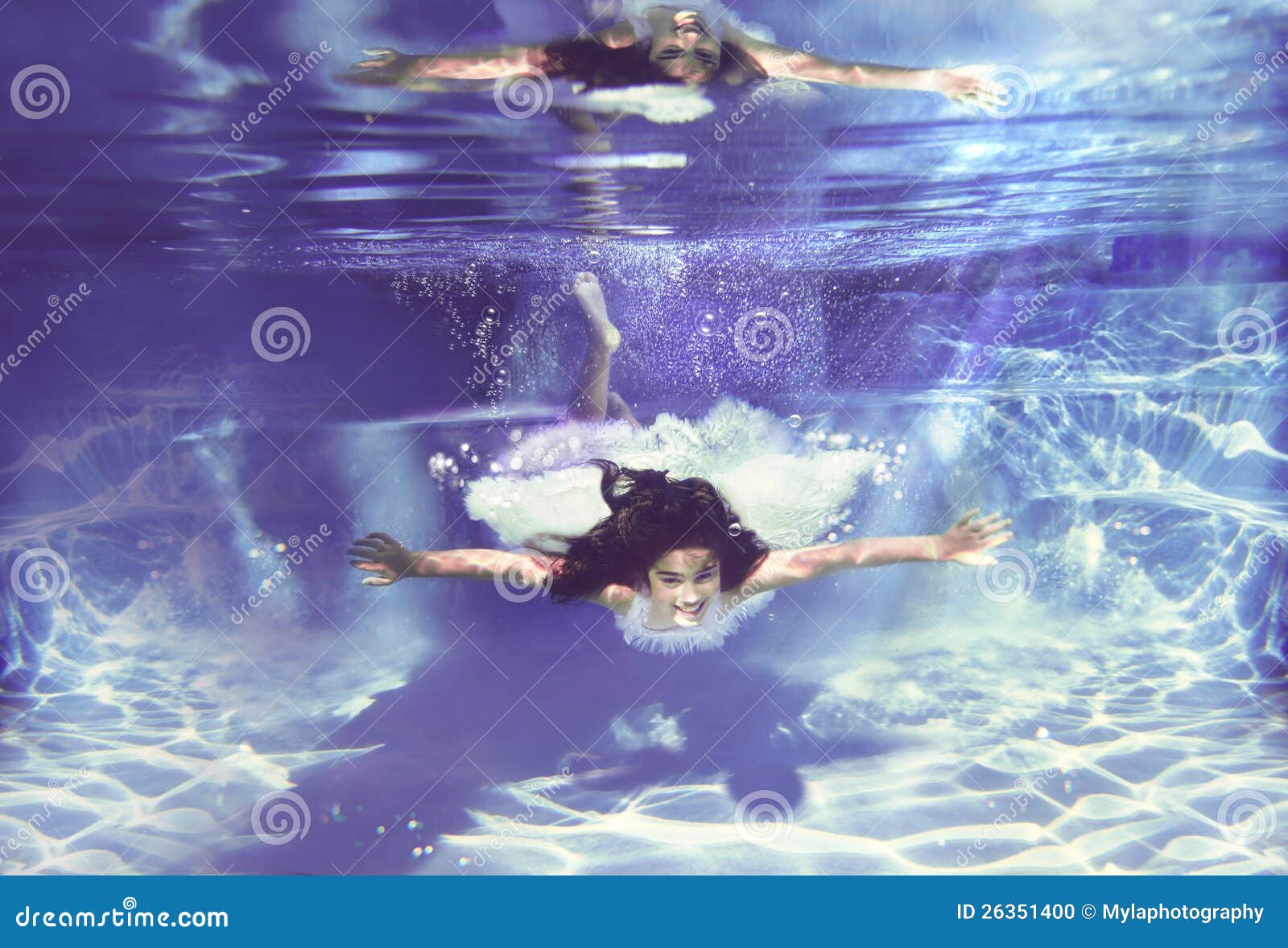 Underwater angel stock photo. Image of pool, beam, blue - 26351400