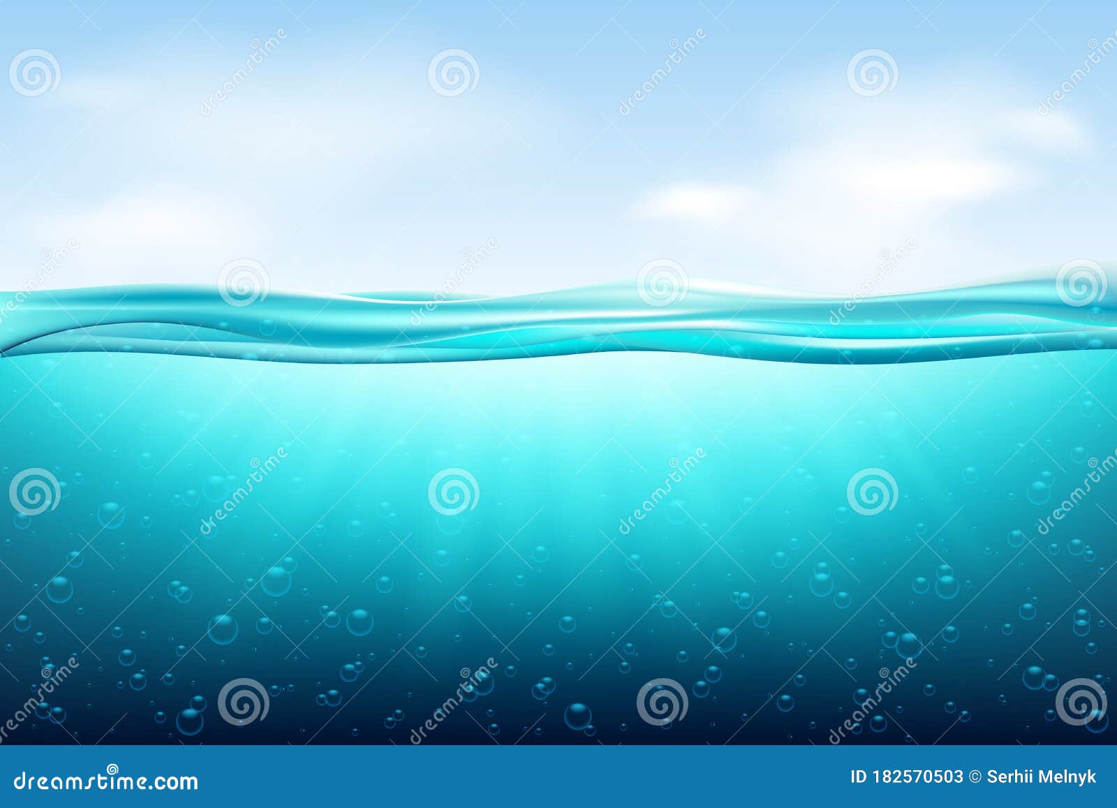 Ocean surface water stock vector. Illustration of horizon - 182570503