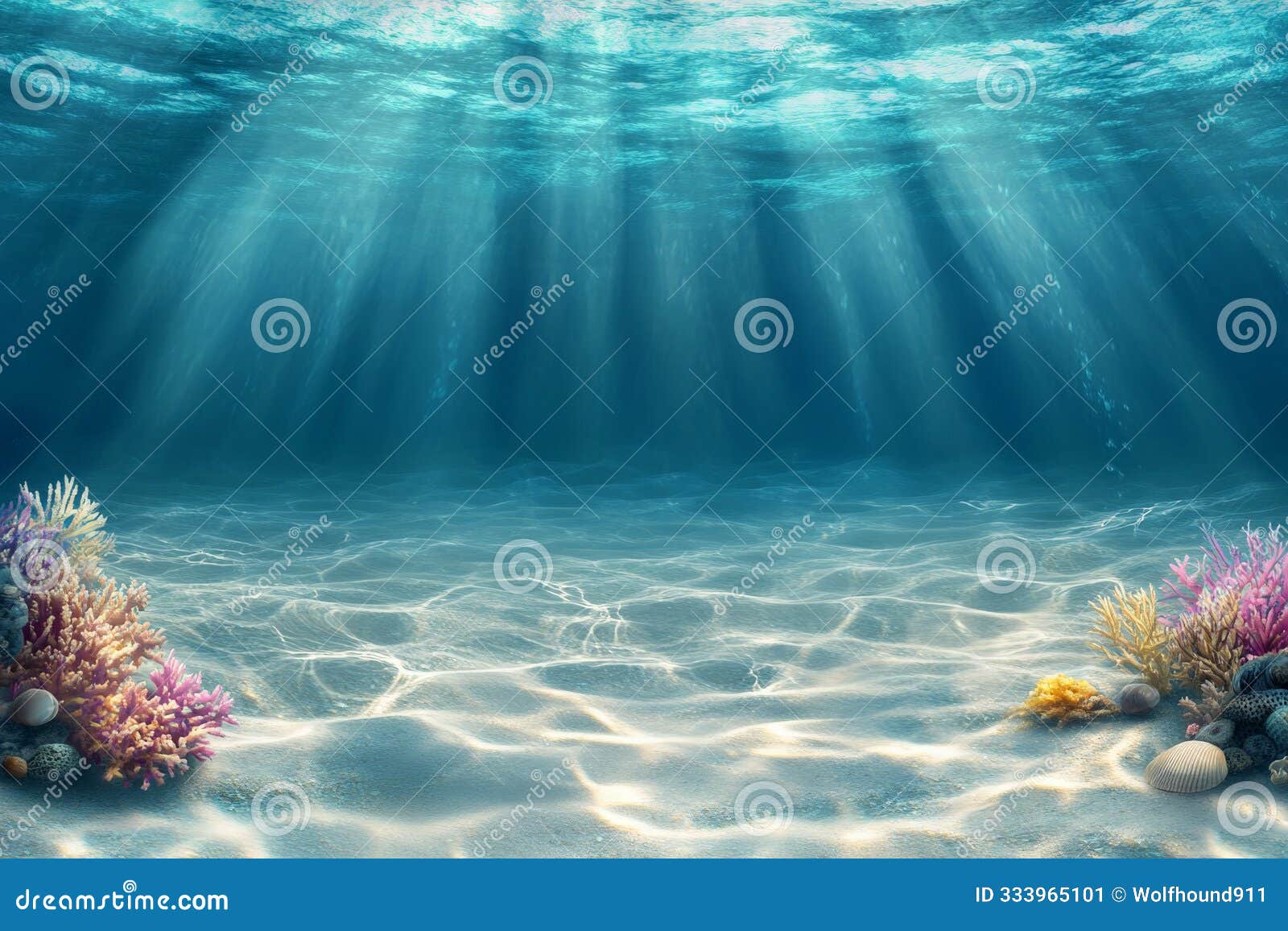 An Underwater Background Featuring a Sandy Ocean Bottom with Soft ...