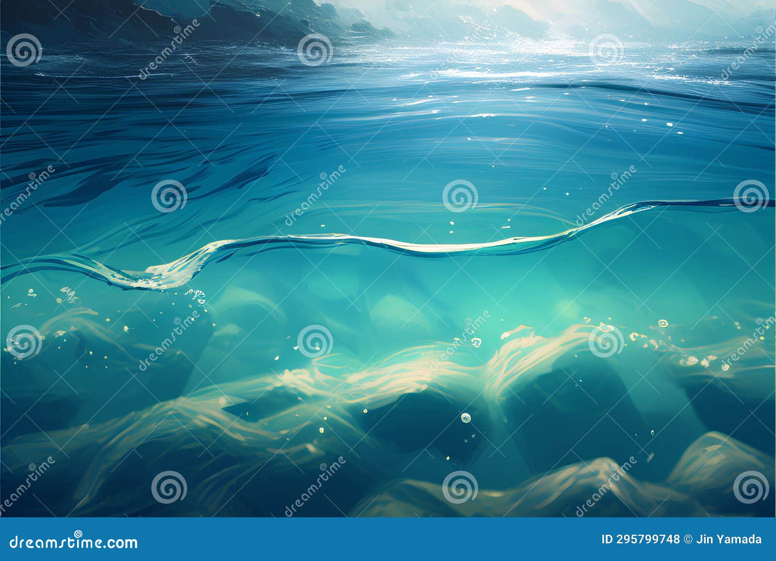 Underwater Background with Ripples and Waves. Vector Illustration Stock ...