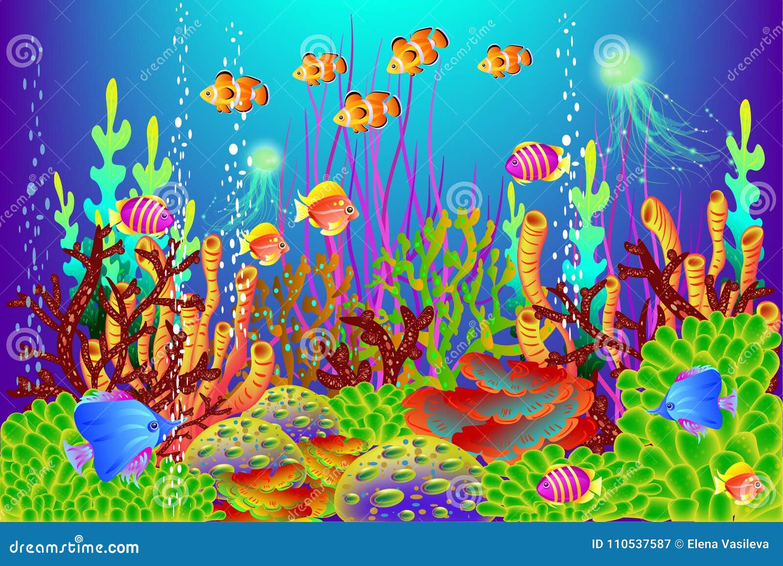 Underwater Background, Vector Illustration for Design and Banners ...