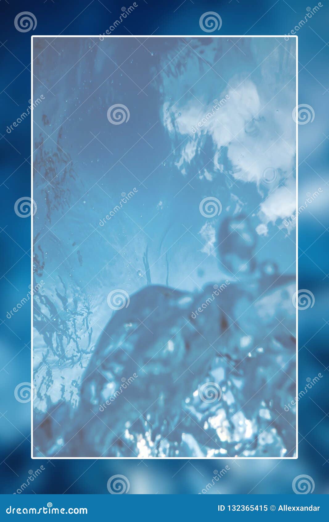 Underwater Background White Border Frame, Water Blank Text Box Stock ...