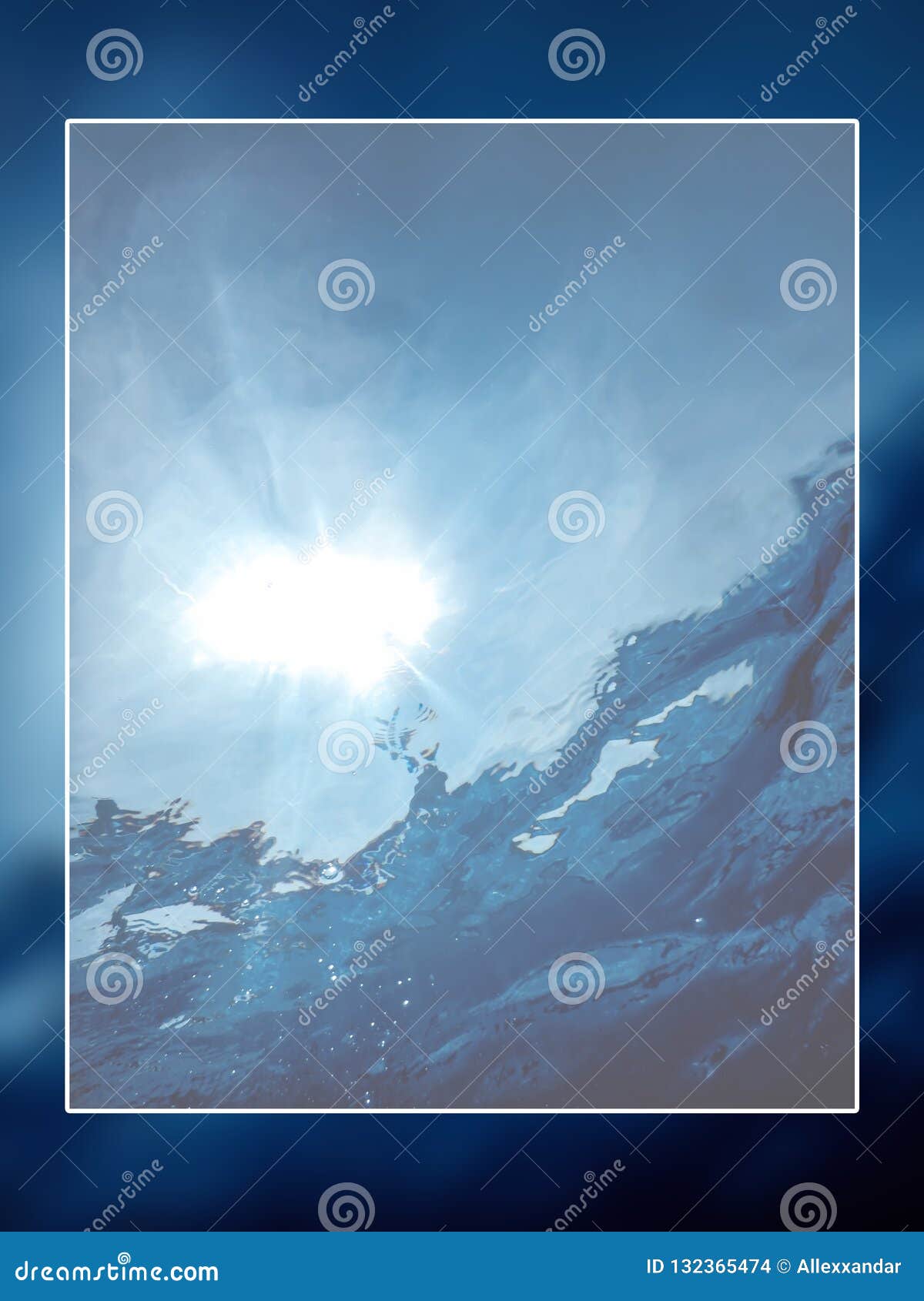 Underwater Background White Border Frame, Water Blank Text Box Stock ...