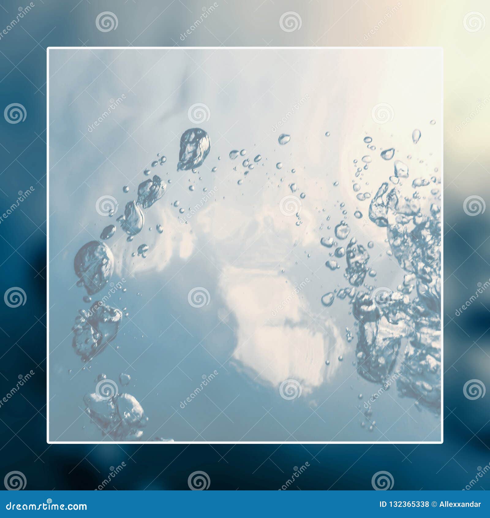 Underwater Background White Border Frame, Water Blank Text Box Stock ...