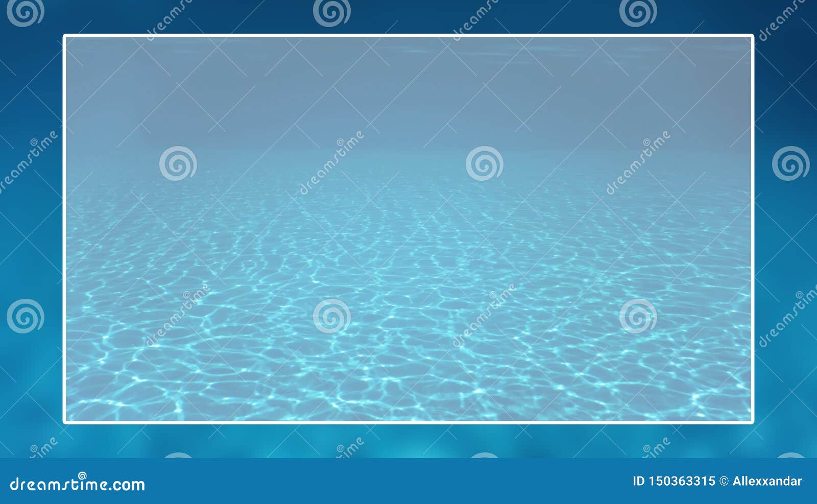 Underwater Background White Border Frame, Water Surface Blank Text Box ...