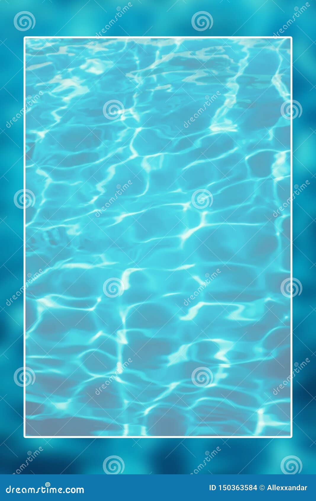 Underwater Background White Border Frame, Water Surface Blank Text Box ...