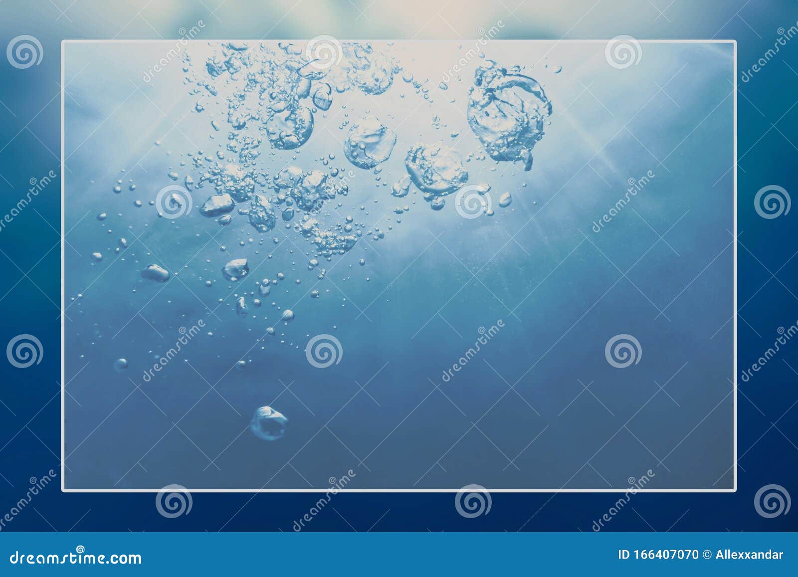 Underwater Background White Border Frame, Water Surface Blank Text Box ...