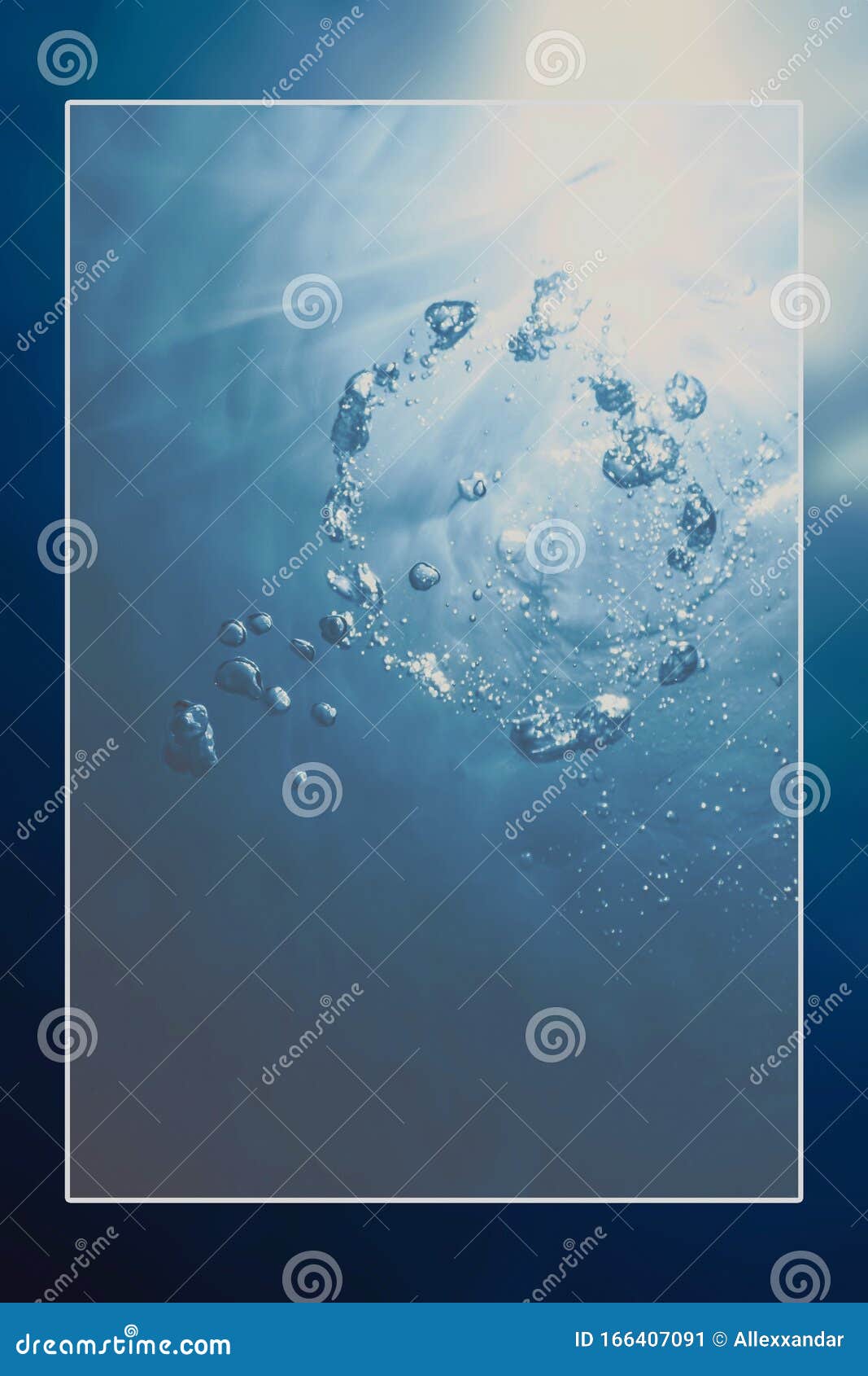Underwater Background White Border Frame, Water Surface Blank Text Box ...