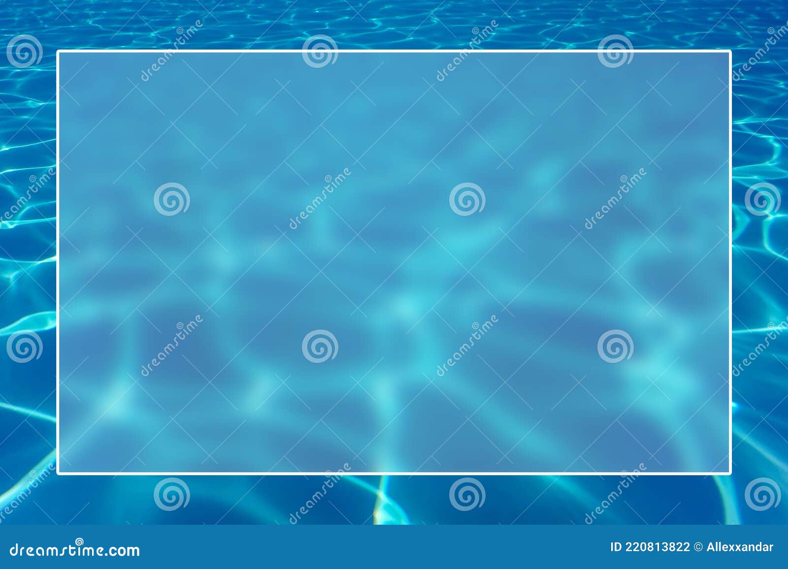 Underwater Background White Border Frame, Water Surface Blank Stock ...