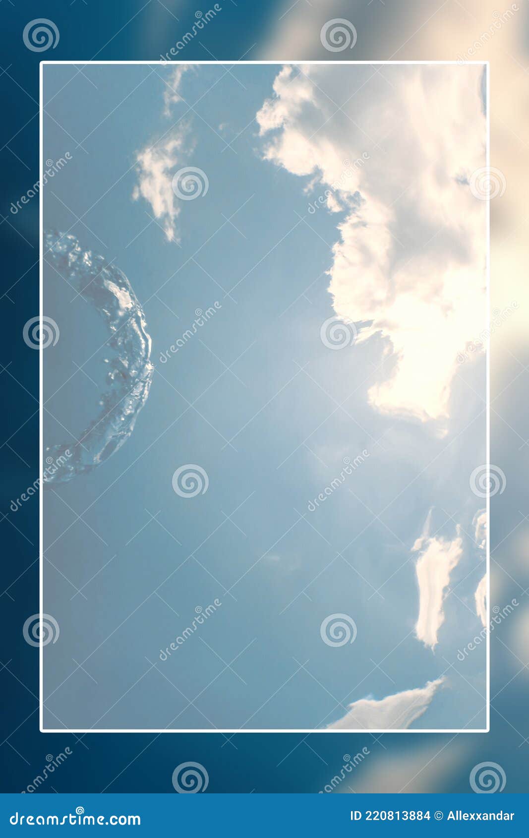 Underwater Background White Border Frame, Water Surface Blank Text Box ...