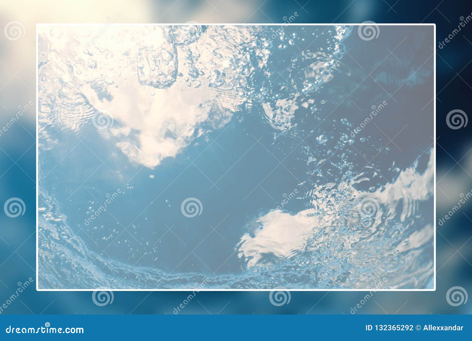 Underwater Background White Border Frame, Water Blank Text Box Stock ...