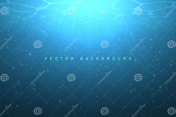 Underwater Blue Background with Light Rays and Particles Stock ...