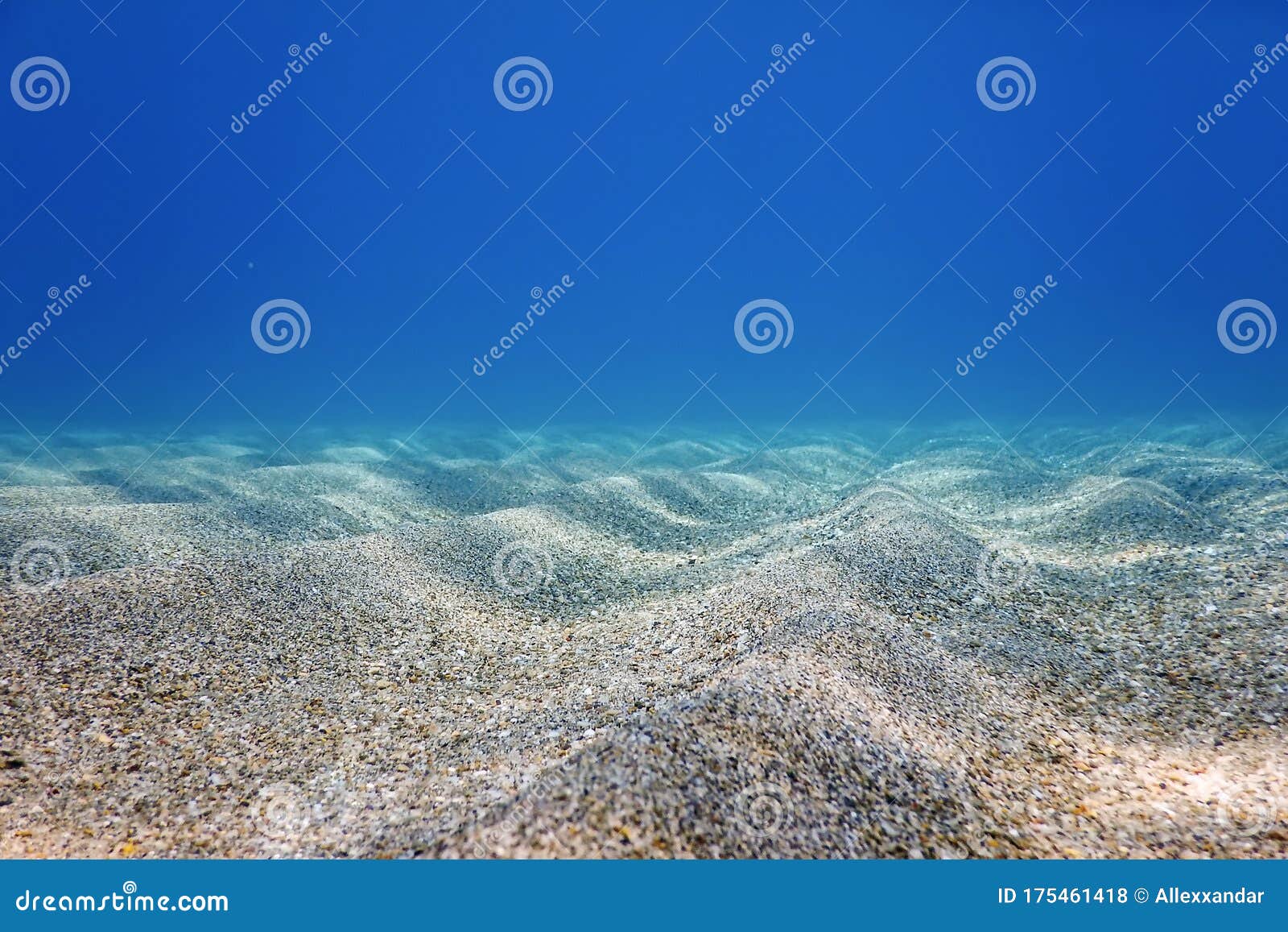 Underwater Blue Ocean, Sandy Sea Bottom Underwater Background Stock ...