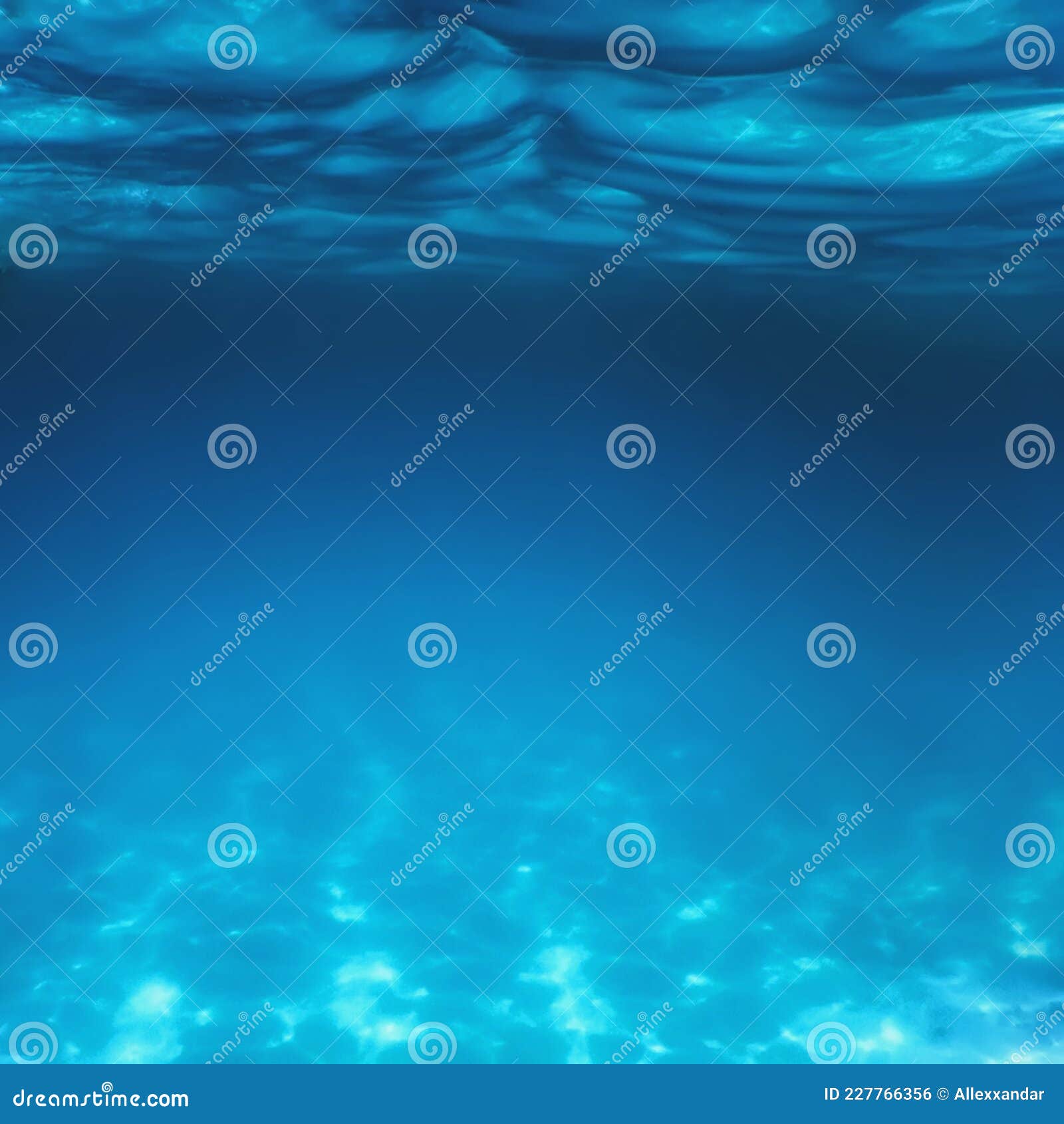 Underwater Blue Ocean, Sandy Sea Bottom Underwater Stock Photo - Image ...