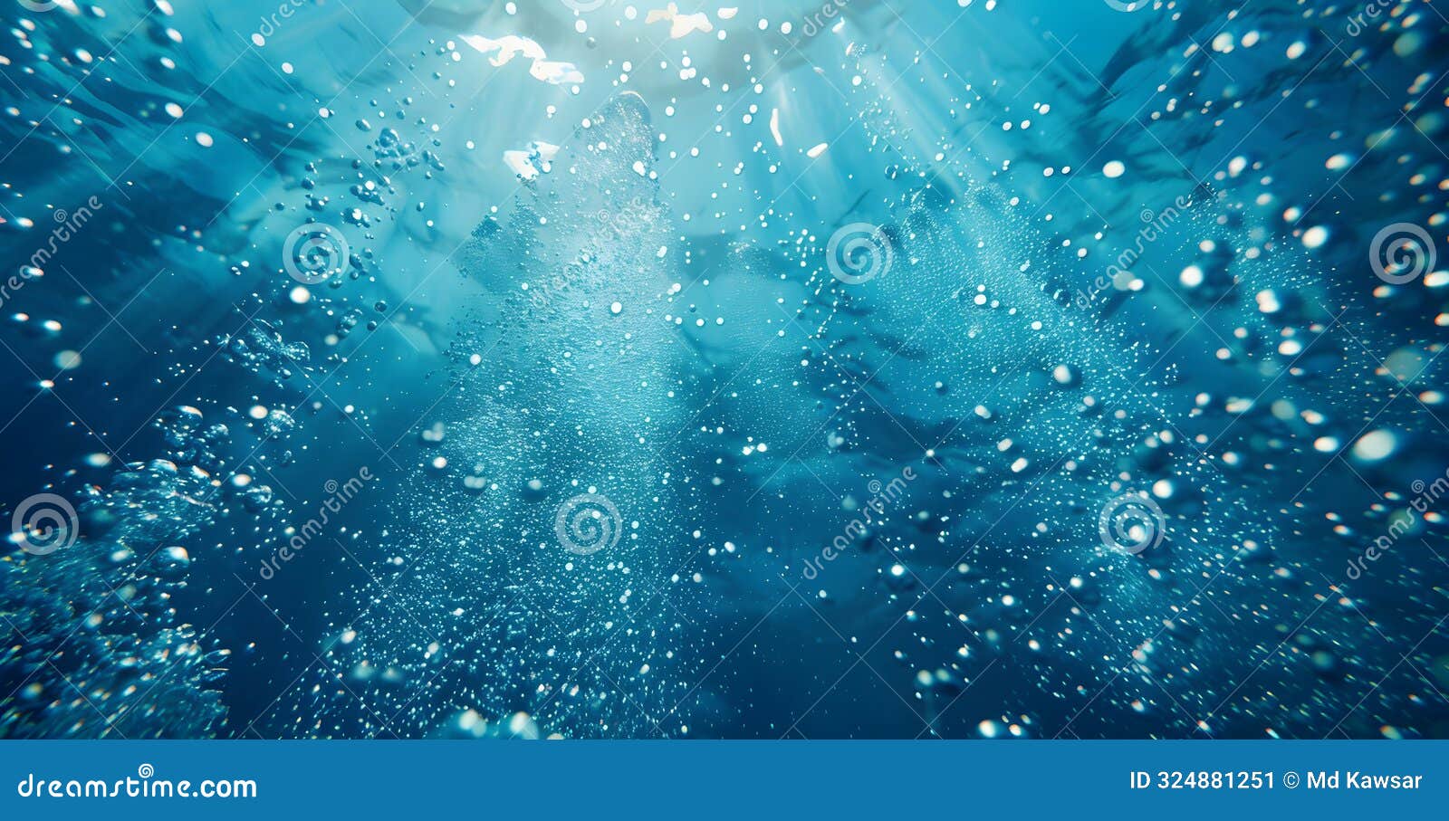 Underwater Bubbles & Light Rays Stock Illustration - Illustration of ...