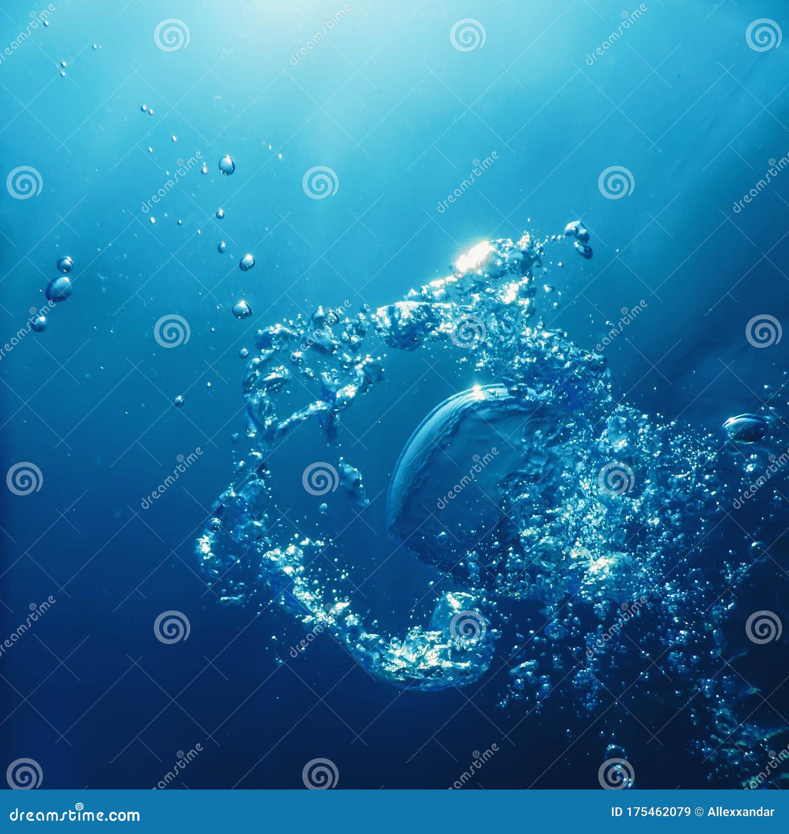 Underwater Bubbles with Sunlight. Underwater Background Bubbles Stock ...