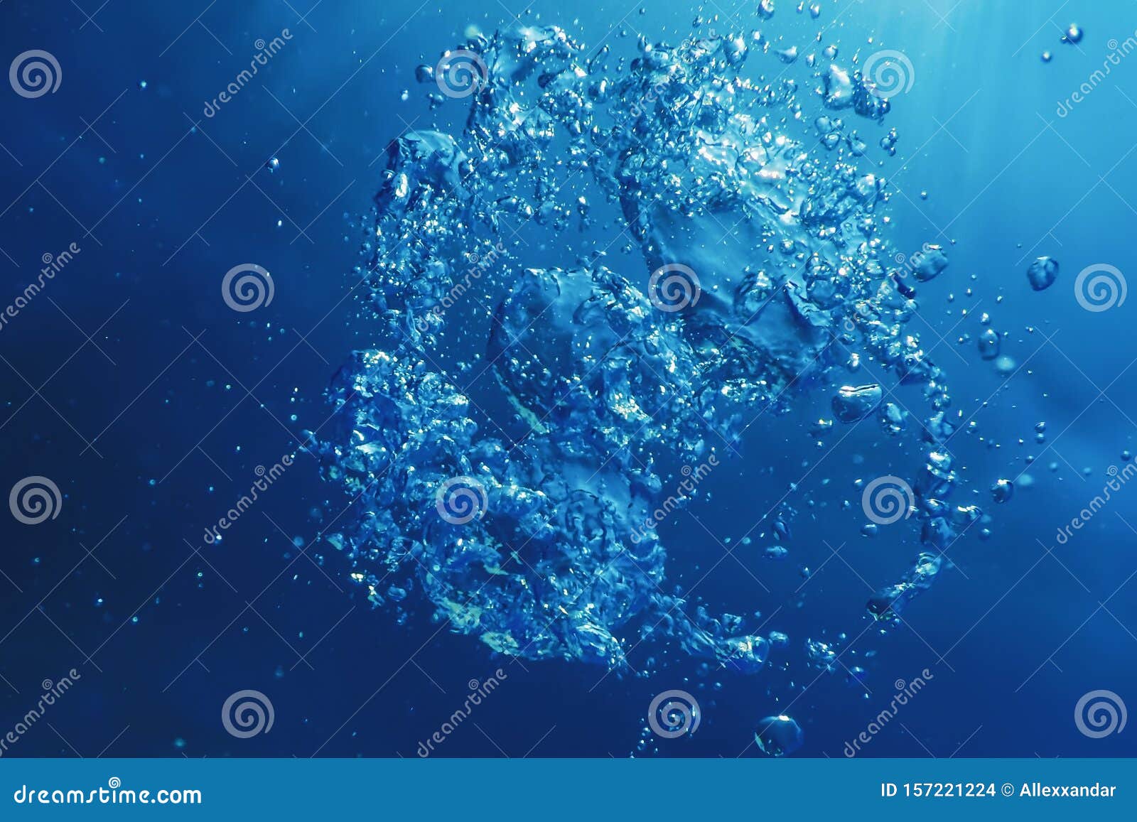 Bubbles Underwater In Sea. Water Texture In Ocean Stock Photography ...