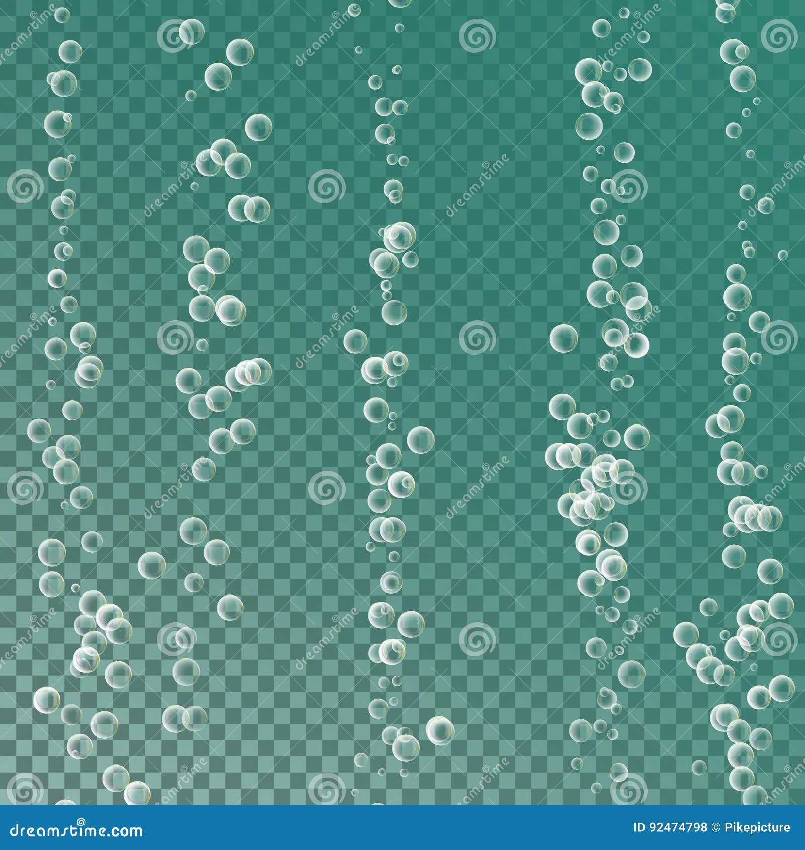 Underwater Bubbles. Transparent Background. 3d Realistic Deep Water ...