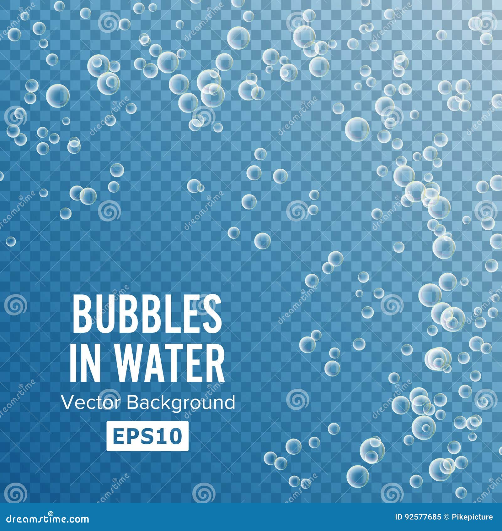 Underwater Bubbles. Transparent Background. 3d Realistic Deep Water ...