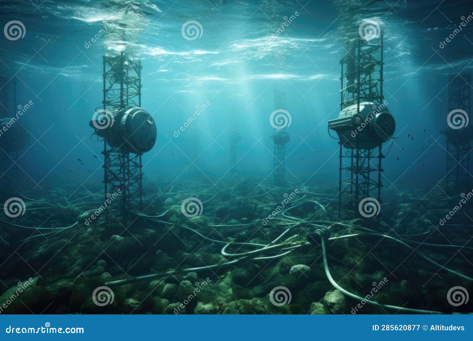 Underwater Cables, Ocean Floor Background Royalty-Free Stock ...