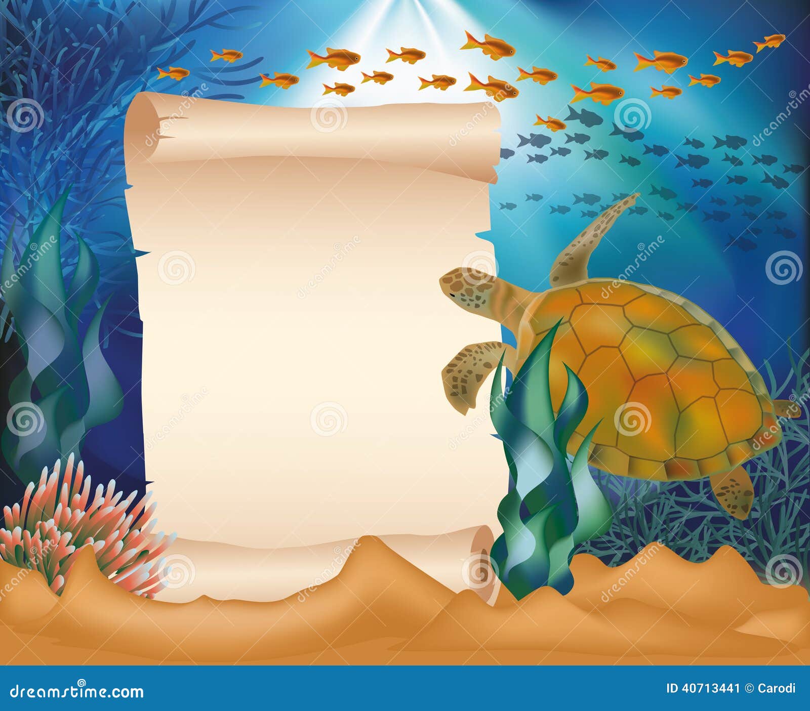 Underwater Sea Paper Cut. Ocean Bottom Reefs With Sea Animals, Corals ...