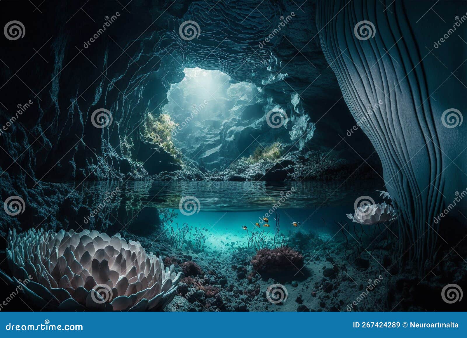 Underwater Cave AI Generative Render Royalty-Free Stock Photography ...