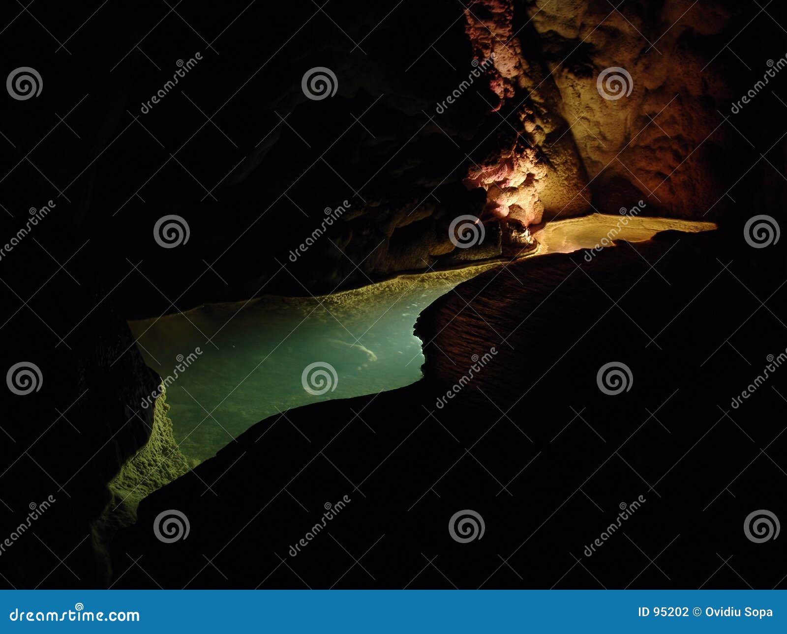 Underwater cave lights stock photo. Image of underwater - 95202