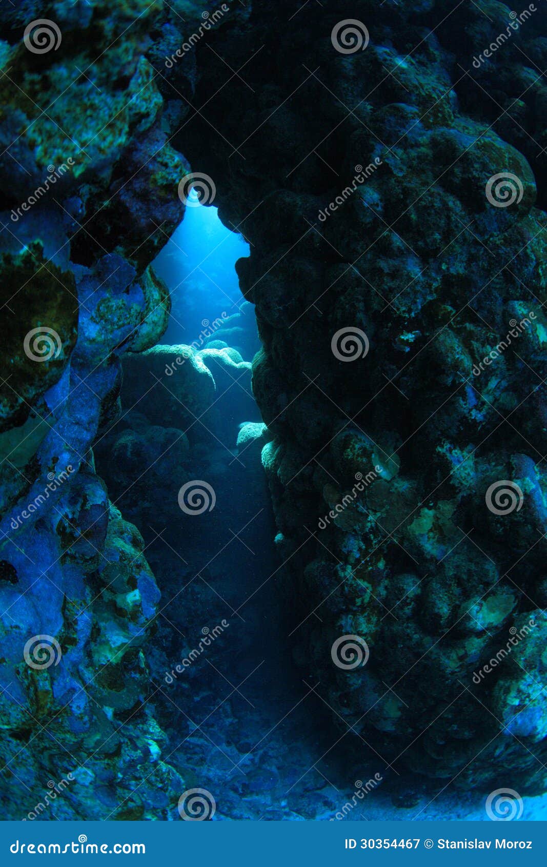 Underwater cave stock image. Image of coral, surface - 30354467