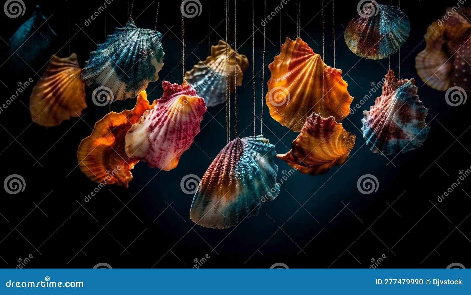 Underwater Collection of Multi Colored Seashells and Fish Generated by ...