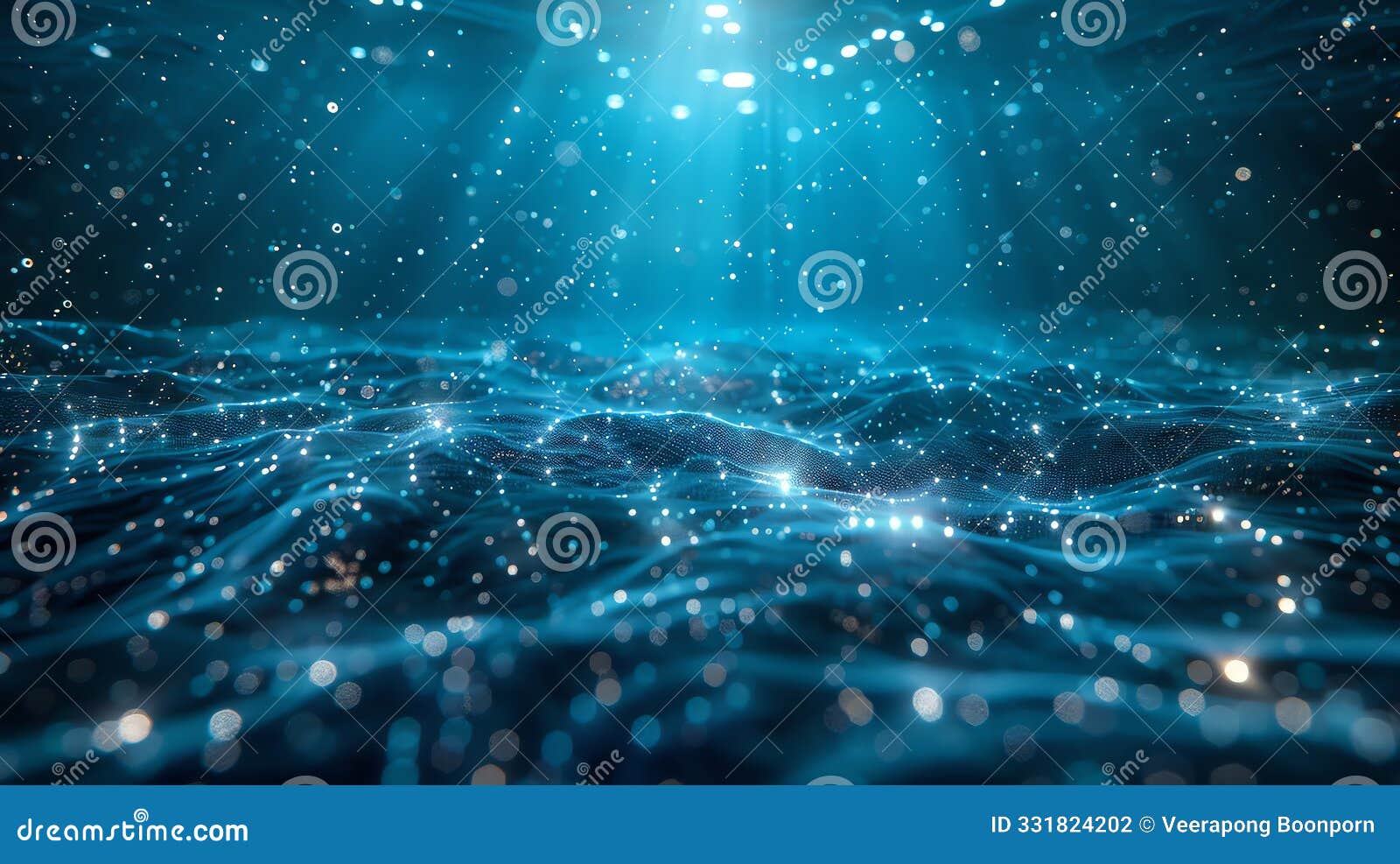Underwater Communication Network Visualized with Light Beams Connecting ...