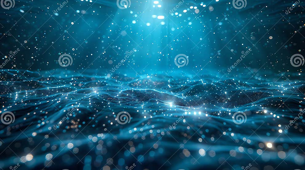 Underwater Communication Network Visualized with Light Beams Connecting ...