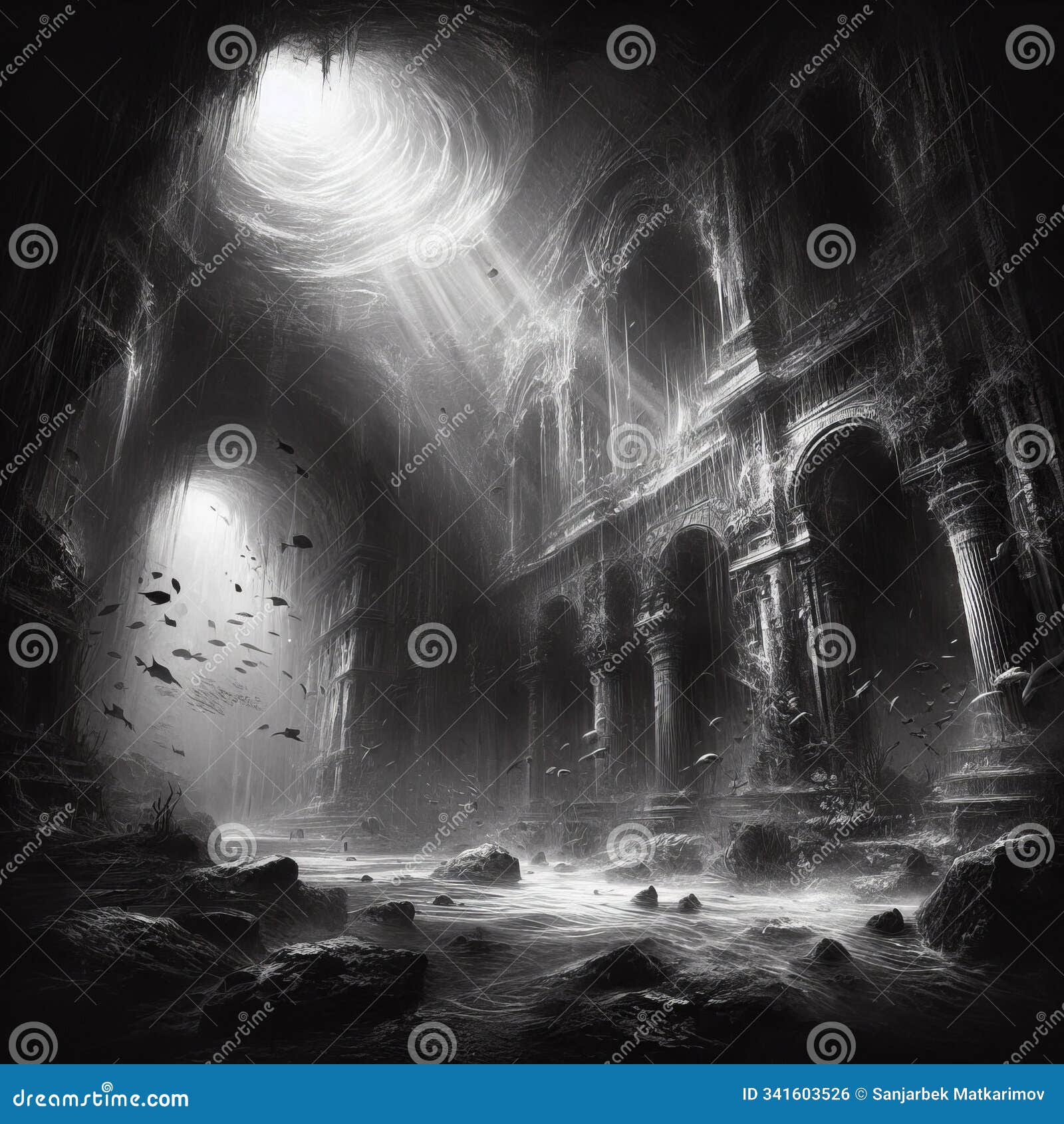 Dark Crypt With A Creepy Altar Stock Photo | CartoonDealer.com #58454856