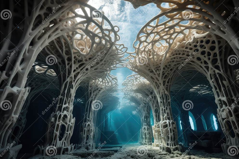 Underwater 3d-printed Building Structures in Progress Stock Image ...