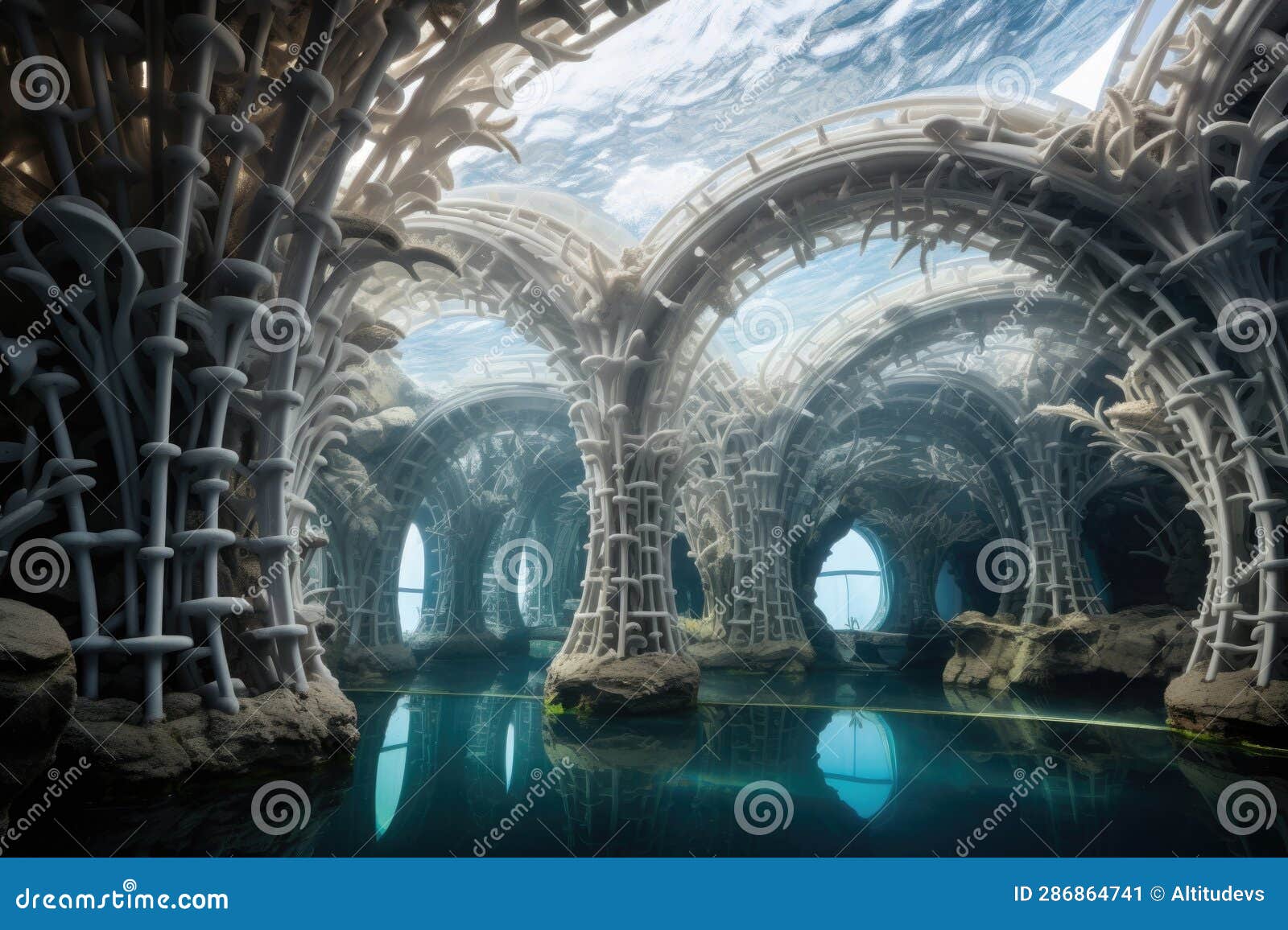 Underwater 3d-printed Building Structures In Progress Stock Image ...