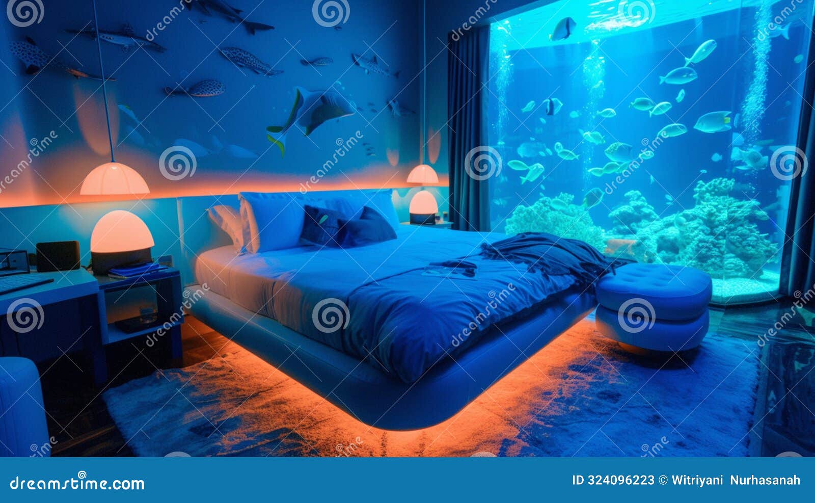 Underwater Decorations, and Aquatic Colors Transform the Room into an ...